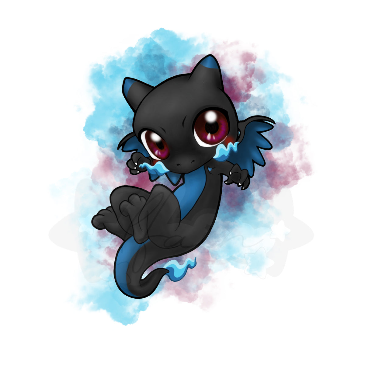 Baby Mega Charizard X illustration digital download – elfain